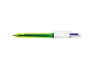 3086123415270 - Vierfarbkugelschreiber BIC® 4 Colours® Fluo dokumentenecht 04 mm inkl Neongelb zum Highlighten