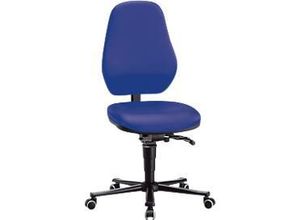 4016849531359 - Labordrehstuhl Basic mit Rollen Kunstleder Stamskin Top blau