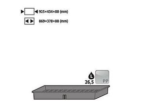 4250101100116 - Einlegewanne für asecos Sicherheitsschränke der UB90 und UB30 Serie Polypropylen B 925 x T 434 x H 88 mm 265 l