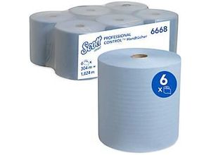 5027375025822 - Scott® Rollenpapiertücher 6668 reißfest 1-lagig 6 Rollen á 304 m blau