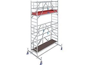 4009199772039 - Alu-Fahrgerüst Serie 10 200 kg m² TÜV-geprüft höhenverstellbare Rollen L 2500 x B 750 x H 5400 mm