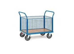 4017976415505 - fetra Gitter-Vierwandwagen mit Total Stop Stahl blau L 1030 x B 509 x H 958 mm bis 500 kg