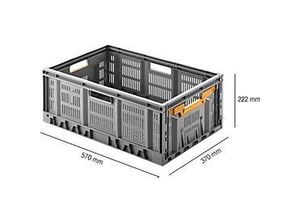 4026698003839 - Klappbox recycelbar & stapelbar Traglast 20 kg 600 x 400 x 233 mm grau