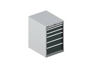 4051273670724 - Select Schubladenschrank 27-36 6 Schübe bis 75 kg B 564 x T 725 x H 850 mm anthrazitgrau weißaluminium