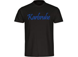 4068859067144 - multifanshop Herren T-Shirt - Karlsruhe - Schriftzug - Druck blau - Männer