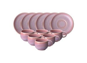 4262418978777 - like by Villeroy & Boch Espressotassen mit Untertassen Perlemor Coral 60 ml 6er Set