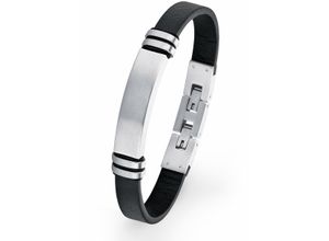 4056867007443 - Lederarmband SOLIVER 2018703 Armbänder Gr Leder-Edelstahl schwarz Herren Lederarmbänder