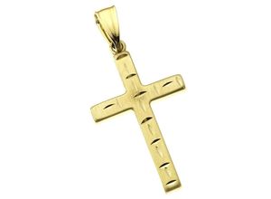 4006046143998 - Kreuz-Anhänger FIRETTI Schmuck Geschenk Gold 333 Halsschmuck Anhänger für Halskette Kreuz Schmuckanhänger Gr Gelbgold 333 085 g gelb (gelbgoldfarben) Damen Anhänger zu Hoodie Kleid Shirt Jeans Sneaker Anlass Geburtstag Weihnachten