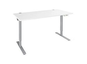 4251898809015 - Genius Schreibtisch AERO FLEX elektrisch höhenverstellbar Rechteck C-Fuß B 1200 x T 800 x H 620-1280 mm weiß weißalu