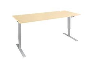 4251898809046 - Genius Schreibtisch AERO FLEX elektrisch höhenverstellbar Rechteck C-Fuß B 1600 x T 800 x H 620-1280 mm Ahorn weißalu