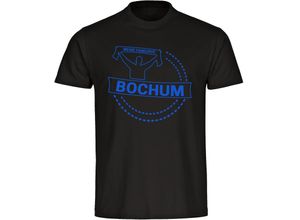 4068859051594 - multifanshop Herren T-Shirt - Bochum - Meine Fankurve - Druck blau - Männer