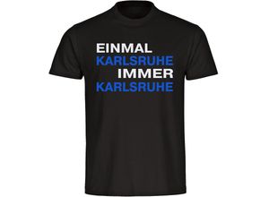 4068859058098 - multifanshop Herren T-Shirt - Karlsruhe - Einmal Immer - Druck blau - Männer