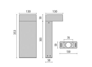 8018367638165 - Performance in Lighting Graue LED-Sockelleuchte Mimik 10 Post 300 4000K