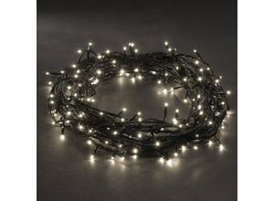 7318303632112 - KONSTSMIDE LED-Lichterkette Weihnachtsdeko aussen 180-flammig Micro LED Lichterkette mit 8 Funktionen 180 warm weiße Dioden schwarz