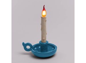 8008215131153 - SELETTI Grimm Bugia Dekotischlampe Kerzenform blau