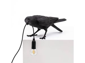 8008215147369 - SELETTI Bird Lamp LED-Tischlampe spielend schwarz