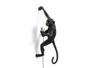 8008215149196 - Monkey Außen-Wandleuchte hängend rechte Hand - Schwarz - Seletti