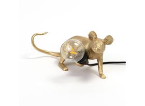 8008215152325 - SELETTI Mouse Lamp LED-Dekolampe USB liegend gold