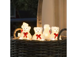 7318302311032 - LED-Lichterkette KONSTSMIDE Weihnachtsdeko aussen Lichterketten Gr Dioden 40 St Flammen 40 St Kabellänge 5 m x Gesamtlänge 9 m farblos (transparent) Lichterketten und Lichtschlauch LED Acryl Bären 5-er Set 40 warm weiße Dioden