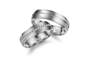 4069415248687 - Partnerring MARRYA MARRYA Titan Ringe Trauringe Eheringe Partnerringe Fingerringe Gr 48 Titan silberfarben (herren ring silber) Damen