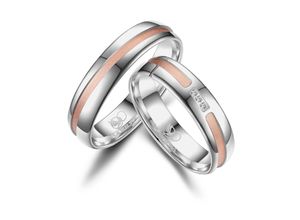 4069415269224 - Partnerring MARRYA MARRYA Silber Ringe Trauringe Eheringe Partnerringe Fingerringe Gr 48 Silber 925 (Sterlingsilber) rosegold (herren ring silber rosé) Damen