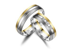 4069415242852 - Partnerring MARRYA MARRYA Titan Ringe Trauringe Eheringe Partnerringe Fingerringe Gr 48 Titan goldfarben (damen ring gold silber) Damen