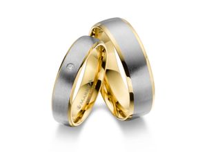 4069415255708 - Partnerring MARRYA MARRYA Edelstahl Ringe Trauringe Eheringe Partnerringe Fingerringe Gr 48 Edelstahl goldfarben (herren ring silber gold) Damen