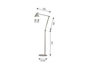 5703411561102 - NJP LED-Stehlampe 3000 K hellgrau