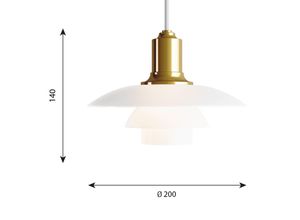 5703411097427 - PH 2 1 Glas-Pendelleuchte messing