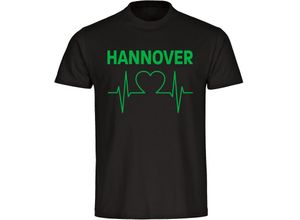 4068859172664 - multifanshop Herren T-Shirt - Hannover - Herzschlag - Druck grün - Männer