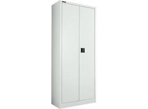 4051273634658 - Pure Universalschrank 5 OH 4 Fachböden abschließbar B 800 x T 400 x H 1935 mm Stahl lichtgrau RAL 7035 lichtgrau RAL 7035