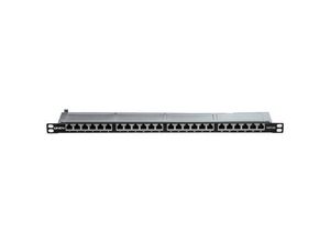 4002888258845 - LINDY LINDY Cat6A Patchpanel 24p STP 10GE 1 2 HE Schwarz 24 Port Netzwerk-Patchpanel 483 mm (19) CAT 6a 05 HE Bestückt