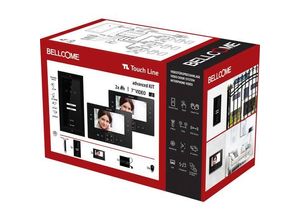 6425859407826 - Bellcome Advanced 7 Video-Kit 2 Familie Video-Türsprechanlage Kabelgebunden Komplett-Set 14teilig Schwarz