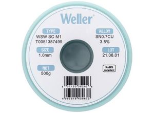 4003019430673 - Wsw sc M1 Lötzinn bleifrei Spule Sn07Cu 500 g 1 mm - Weller