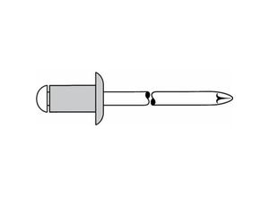 4007081300988 - 1454050 Blindniete (Ø x L) 5 mm x 20 mm Stahl Aluminium Blindniet Al St 5x20mm Standard KS 140-150mm 250 St