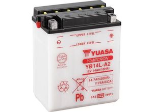 5050694005541 - Motorradbatterie YB14L-A2 12 V 14 Ah Passend für Modell Motorräder Motorroller Quads Jetski Schneemobile Auf (YB14LA2DC)