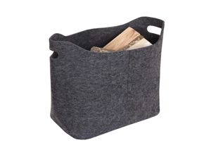 4057651254609 - Filzkorb MCW-C35 Holzkorb Korb Filztasche Aufbewahrungskorb Deko Filzbox 40l ~ dunkelgrau