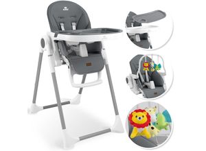 4260663283196 - KIDIZ® 3in1 Hochstuhl Kinderhochstuhl inkl Spielbügel  Babyliege  Kombihochstuhl Babyhochsitz 7 höhenverstellbar Verstellbare Rückenlehne  mitwachsend ab 0 Monate bis 6 Jahre Babystuhl