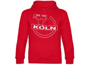 4068859138677 - multifanshop Kapuzen Sweatshirt - Köln - Meine Fankurve - Druck weiß - Hoodie