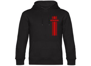 4068859130862 - multifanshop Kapuzen Sweatshirt - Nürnberg - Streifen - Druck rot - Hoodie