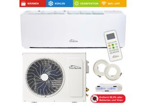 4062048008123 - TroniTechnik® Reykir Split Klimaanlage Inverter Splitgerät mit UVC Luftsterilisation Kühlung Heizung Ventilation Entfeuchtung Fernbedienung WiFi