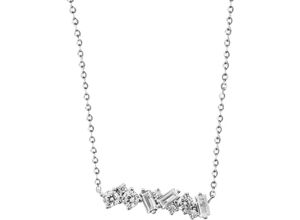 4067377264455 - Kette mit Anhänger FIRETTI Schmuck Geschenk Silber 925 Halsschmuck Halskette Cluster Look Halsketten Gr Silber 925 (Sterlingsilber) Länge 45 cm Breite 1 mm silberfarben (silberfarben kristallweiß) Damen mit Zirkonia (synth)