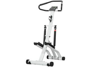 4255633516299 - SPORTNOW Stepper Mit LCD-Anzeige schwarz weiß 80L x 61B x 134H cm stepper heimtrainer fitnessgerät fitness heimtrainer