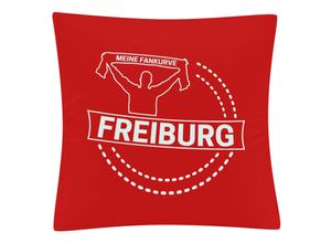 4068859136529 - multifanshop Kissenbezug - Freiburg - Meine Fankurve - Druck weiß - Kissen