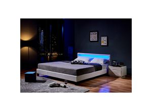 4058166247414 - Led Bett astro Farbe Weiß Größe 180 x 200 cm led Polsterbett Bett Bettgestellt - Home Deluxe