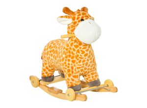 4251774917216 - Schaukeltier Spielzeug Triceratops Giraffe Gelb 63 x 38 x 63 cm (LxBxH) Schaukeltier Kinderschaukel Kinderschaukel