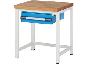 4061753260437 - eurokraft pro Werkbank Gestellbauweise Serie 8000 1 Schublade 150 mm BxT 750 x 700 mm