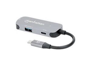 0766623130707 - USB-C Dock Hub Ports (x3) HDMI USB-A and USB-C With Power Delivery (100W) to USB-C Port (Note add USB-C wall charger and USB-C cable needed) All Ports can be used at the same time Aluminium Space Grey Three Year Warranty Retail