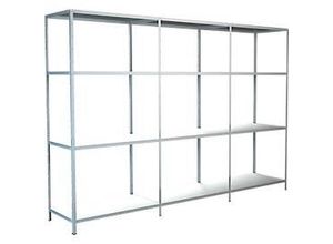 4004514121462 - Steckregal Stecksystem Grund- und 2x Anbauregale Regale Metall weiß 1800x2600x350 mm 12 Böden Gr B H T 260 cm x 180 cm x 35 cm weiß Werkstatt-Regale