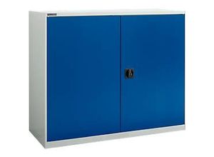 4051273635556 - Flügeltürenschrank Select MS-i 12412 Stahlblech B 1200 x T 400 x H 1215 mm 3 OH Lichtgrau Enzianblau bis 150 kg